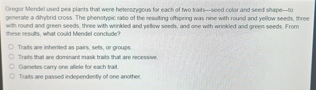 Gregor Mendel used pea plants that were | StudyX