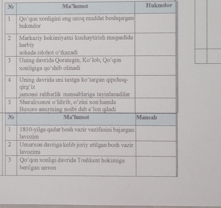 The image contains two tables. The first | StudyX