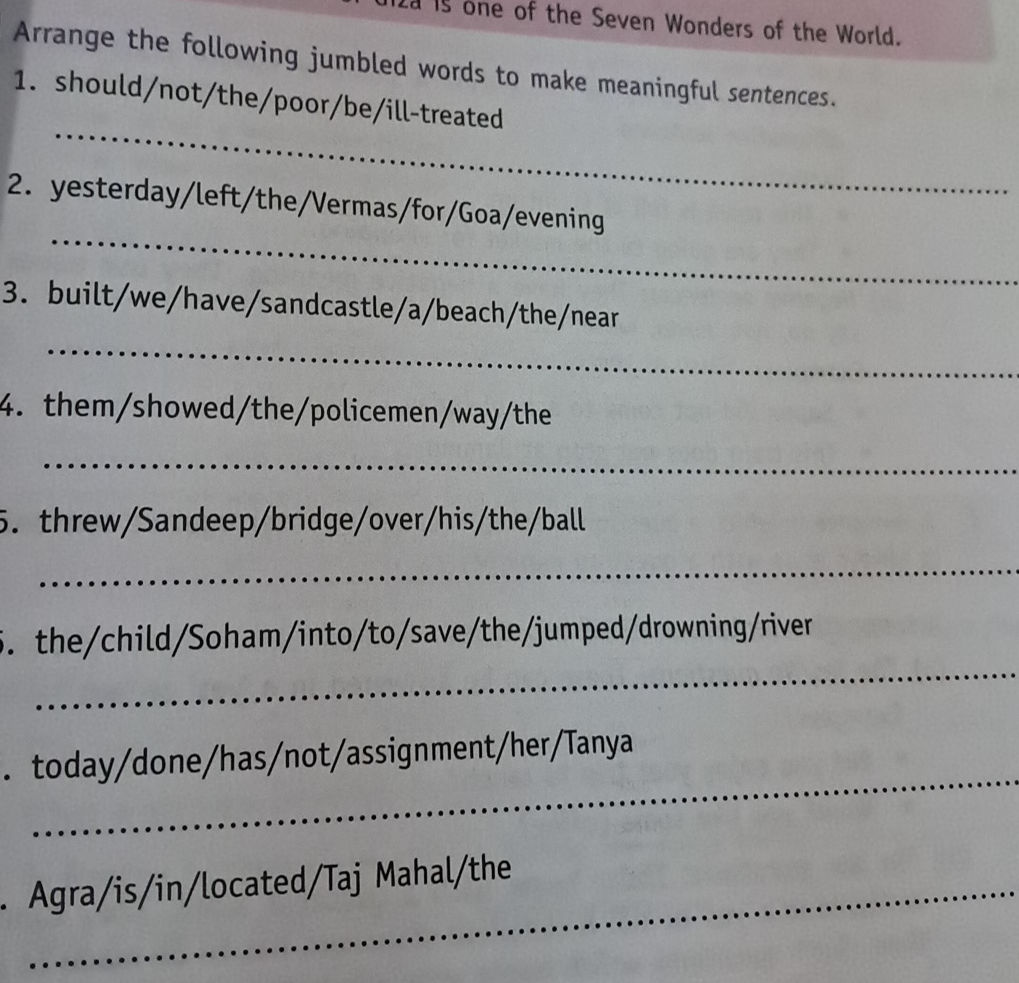 Arrange the following jumbled words to make | StudyX