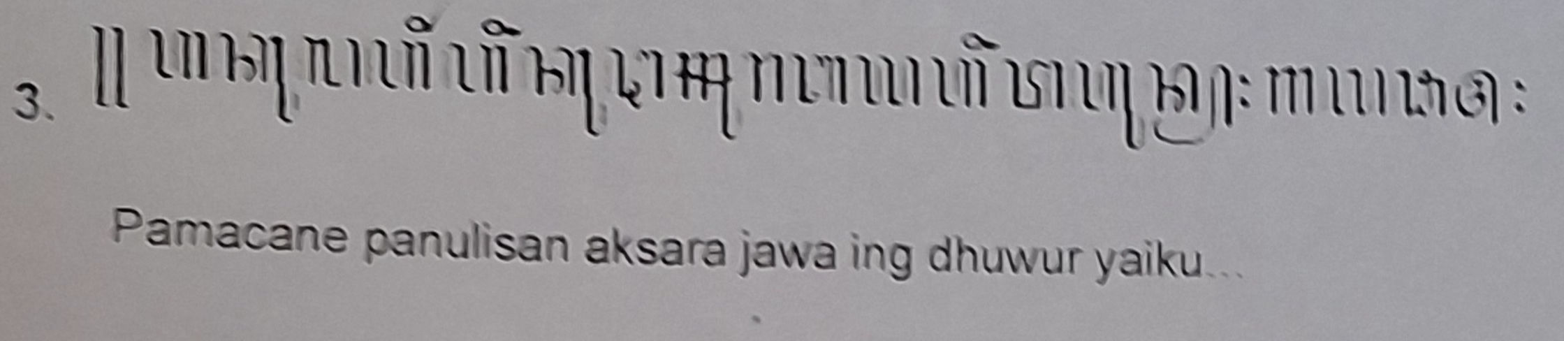 Pamacane panulisan aksara jawa ing dhuwur | StudyX