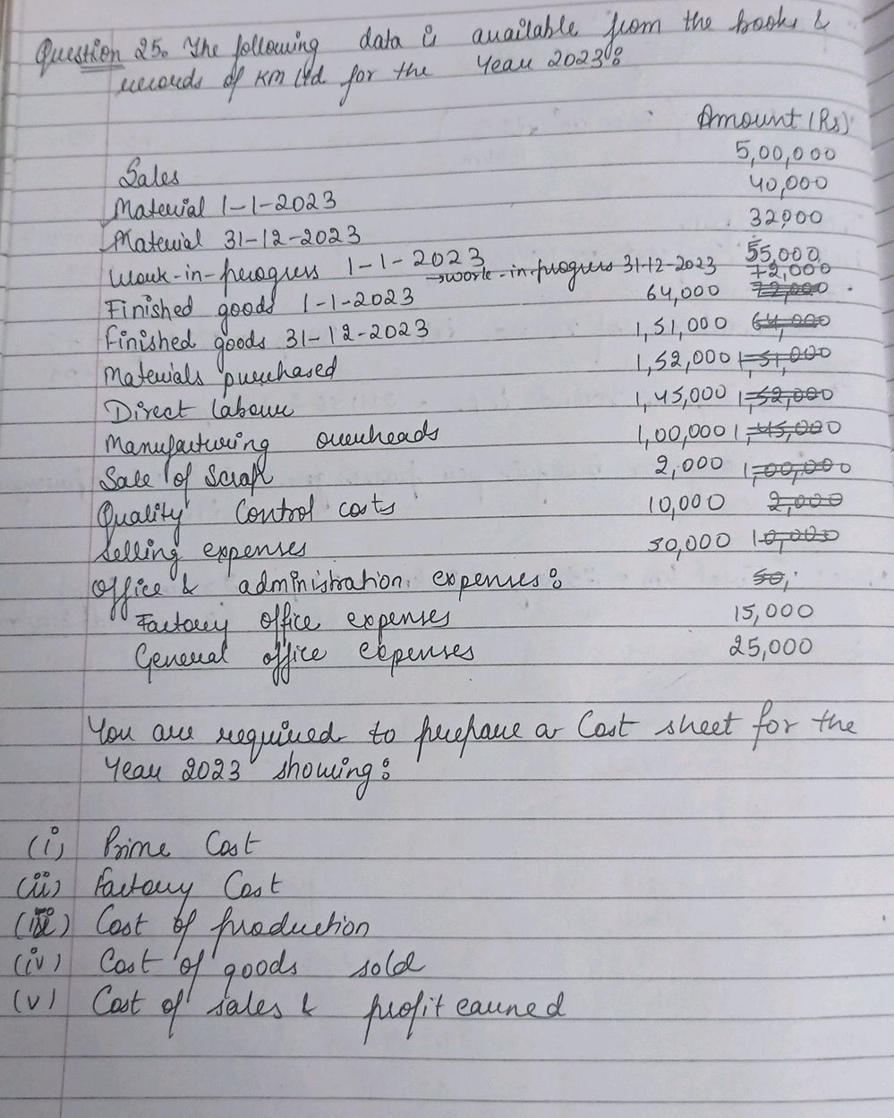 Question 25. The following data records of | StudyX