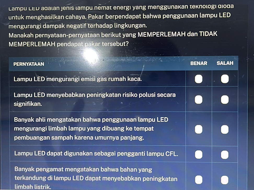 Lampu LED adalah jenis lampu hemat energi | StudyX