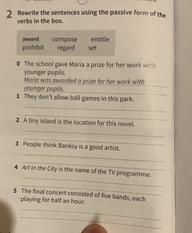 Rewrite the sentences using the passive form | StudyX