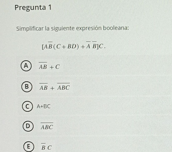 Simplificar la siguiente expresión booleana: | StudyX
