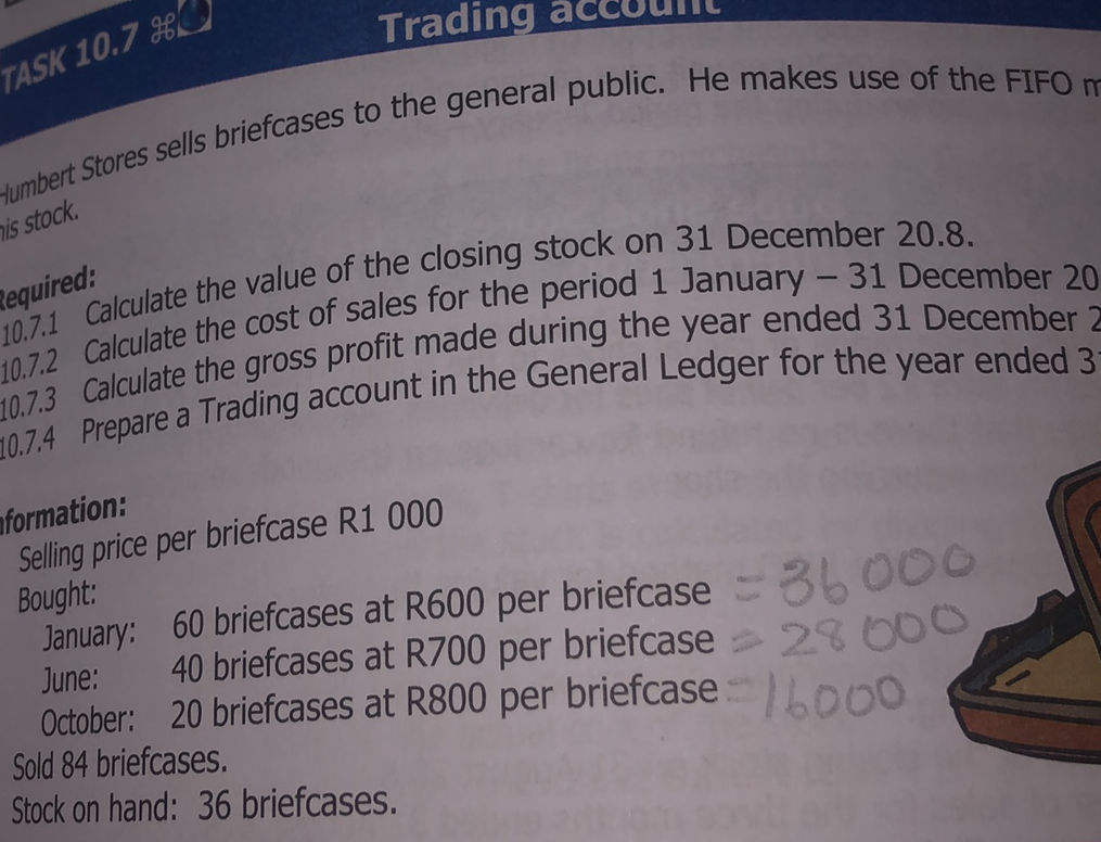 Humbert Stores sells briefcases to the | StudyX