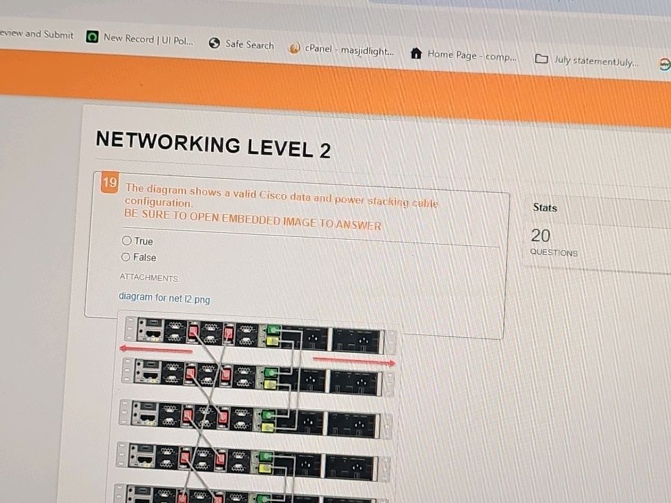 19 The diagram shows a valid Cisco data and | StudyX