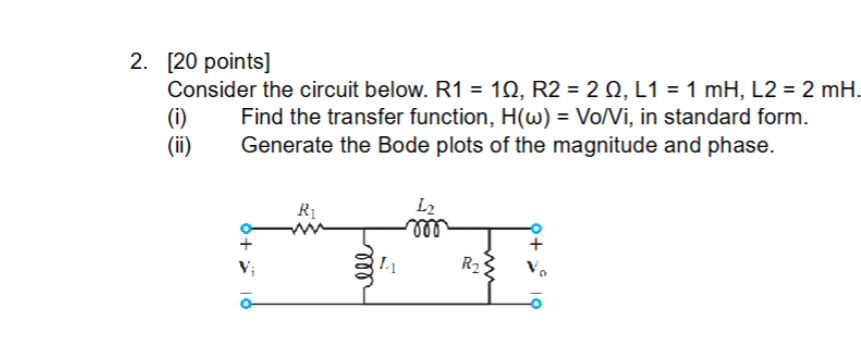 2. [20 points] Consider the circuit below. | StudyX