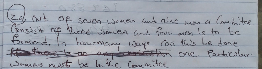 2a out of seven women and nine men a | StudyX
