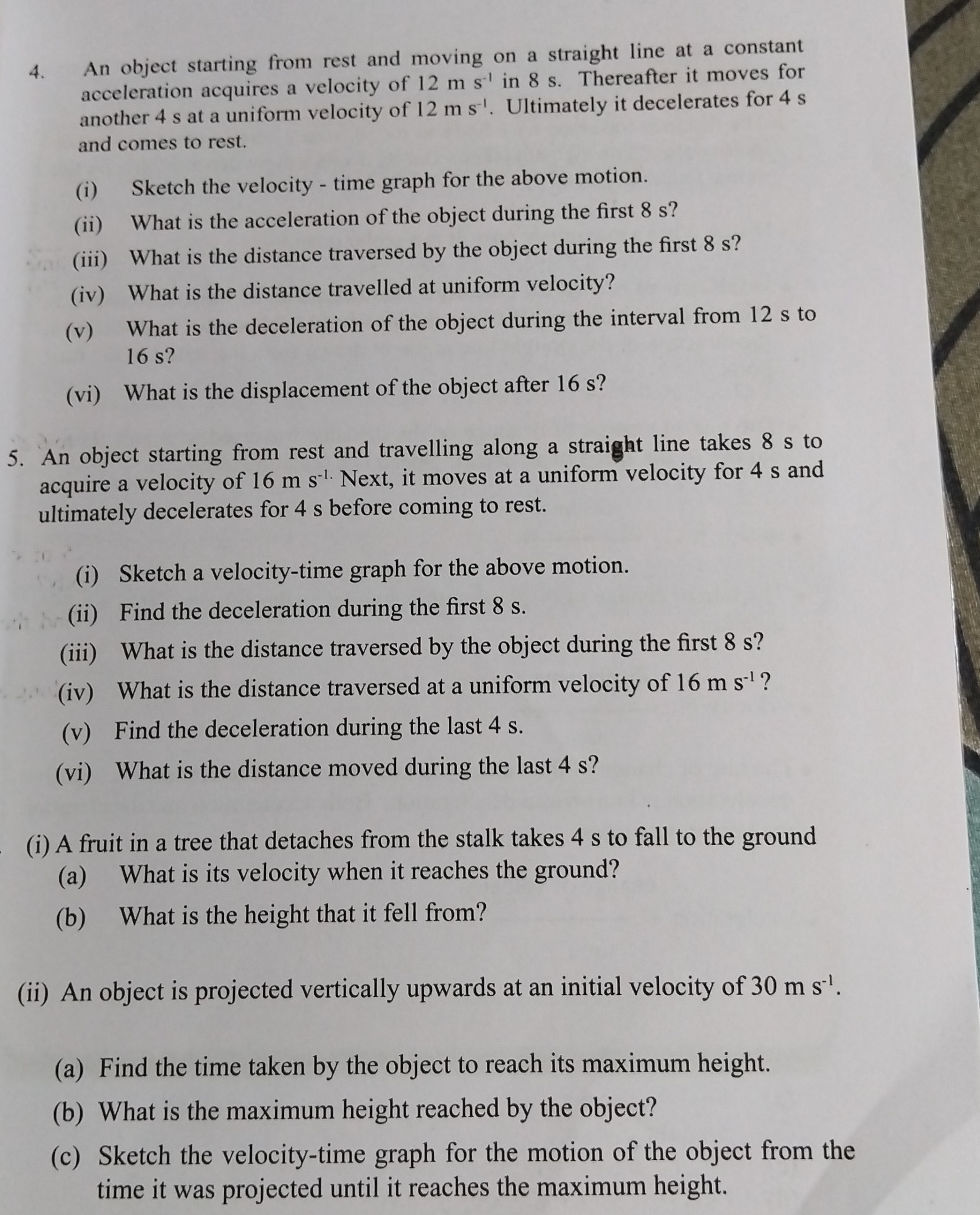 4. An object starting from rest and moving | StudyX