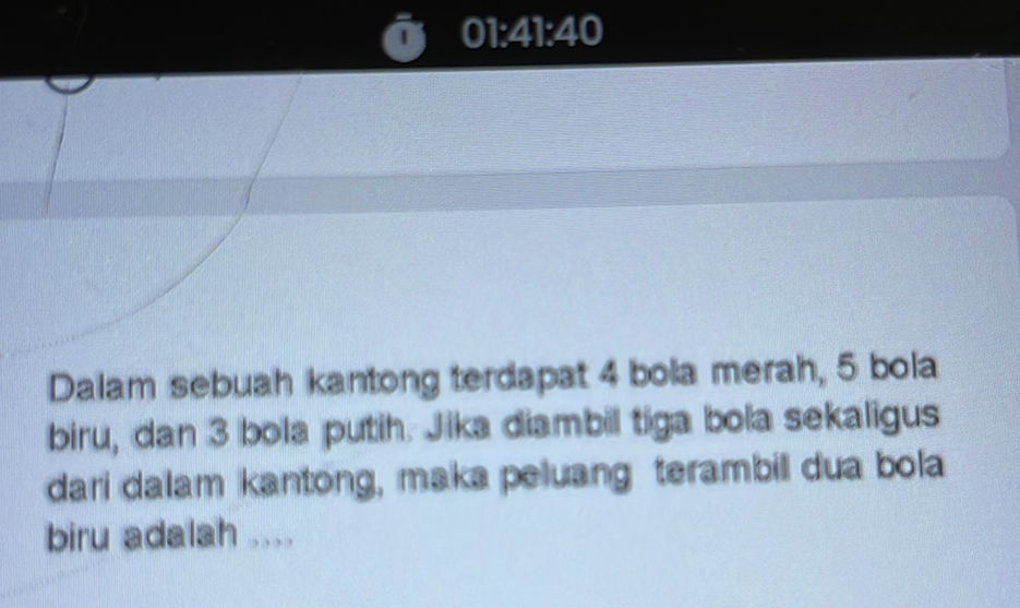 Dalam sebuah kantong terdapat 4 bola merah, | StudyX