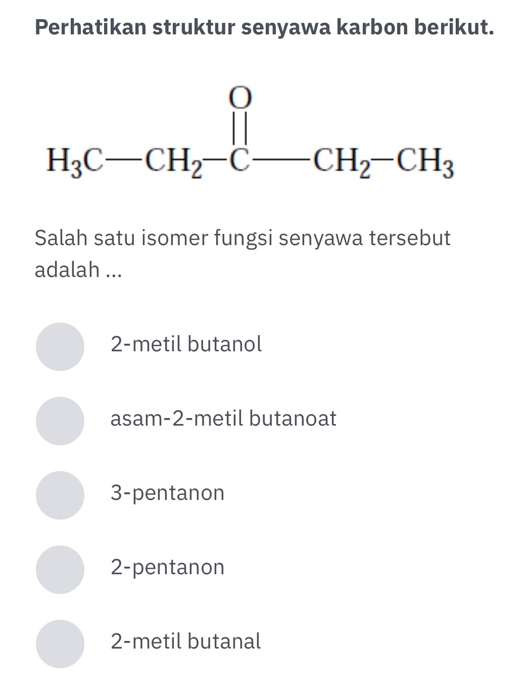 Perhatikan struktur senyawa karbon berikut. | StudyX