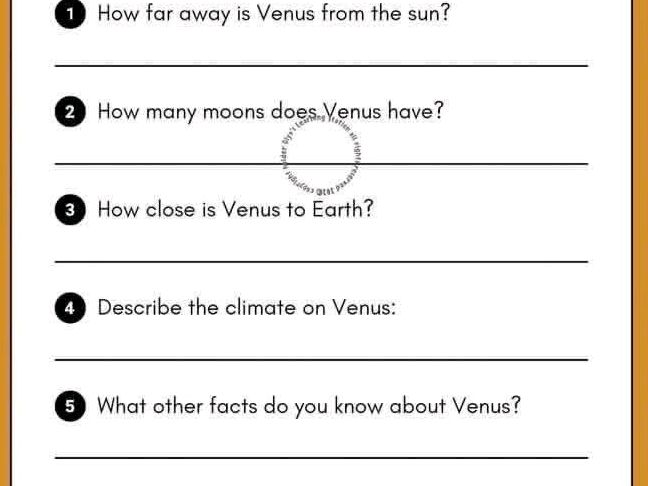 1 How far away is Venus from the sun? 2 How | StudyX