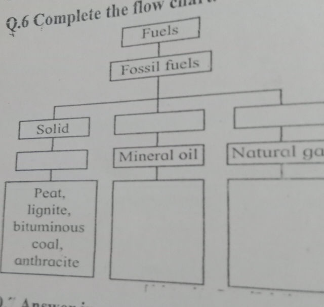 Q.6 Complete the flow chart. Fuels Fossil | StudyX