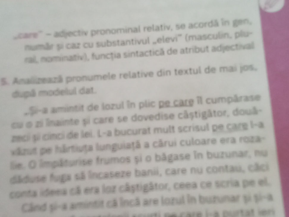 5. Analizează pronumele relative din textul | StudyX