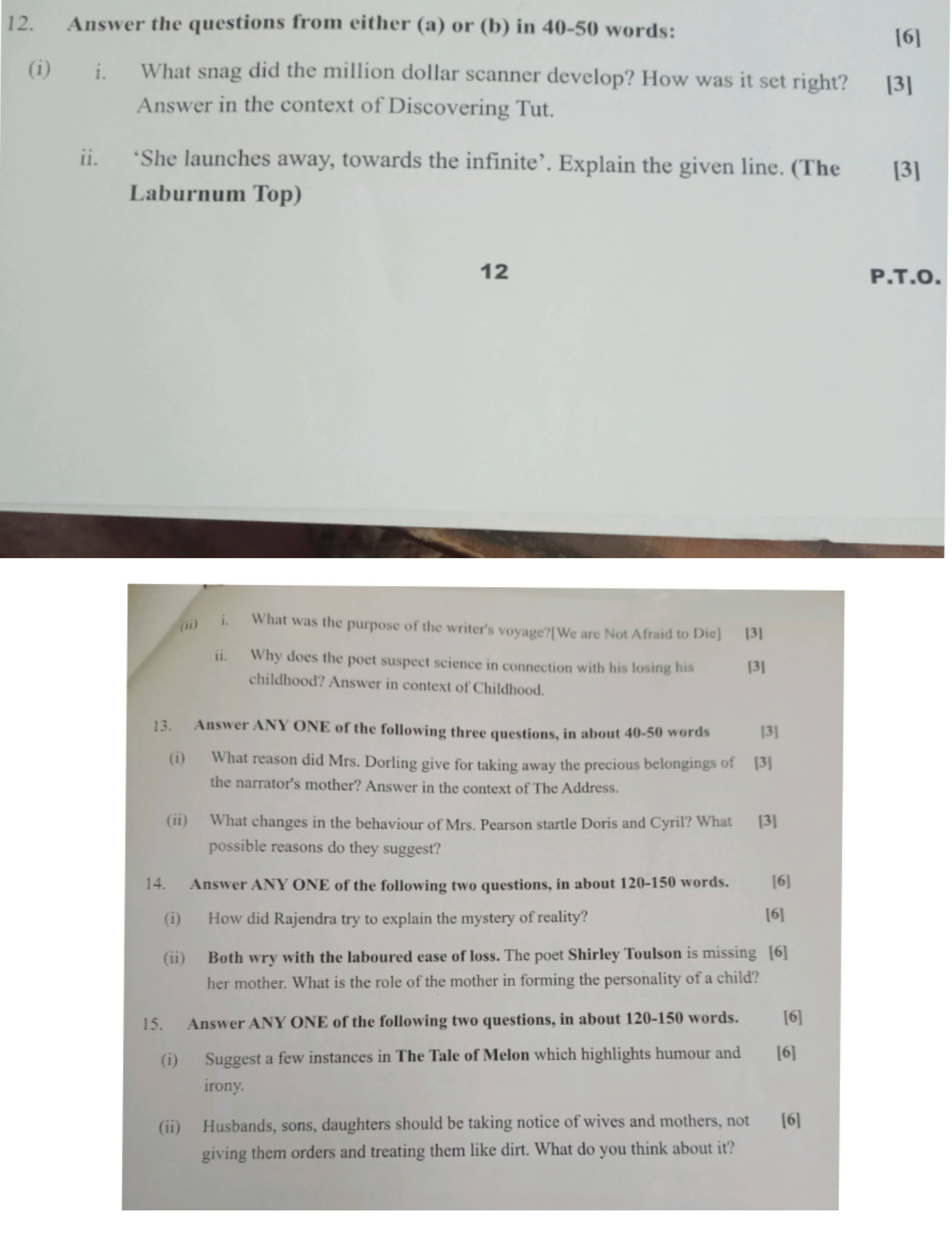 12. Answer the questions from either (a) or | StudyX