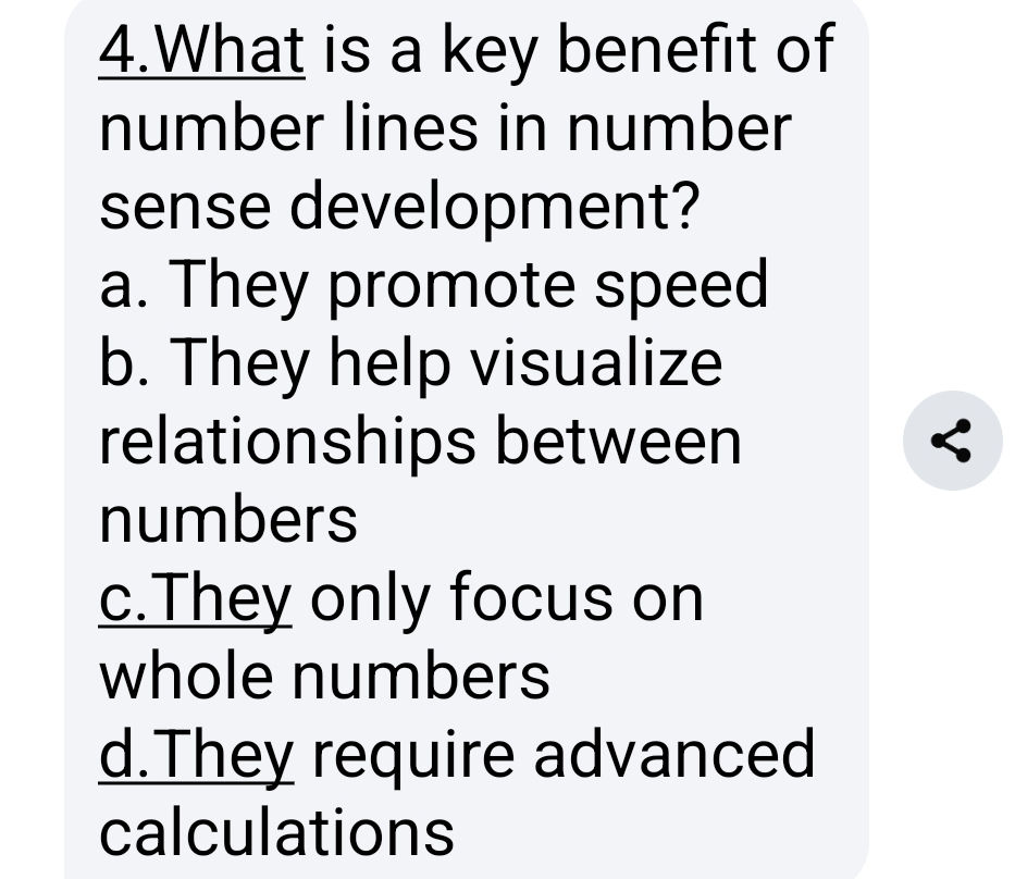 4. What is a key benefit of number lines in | StudyX