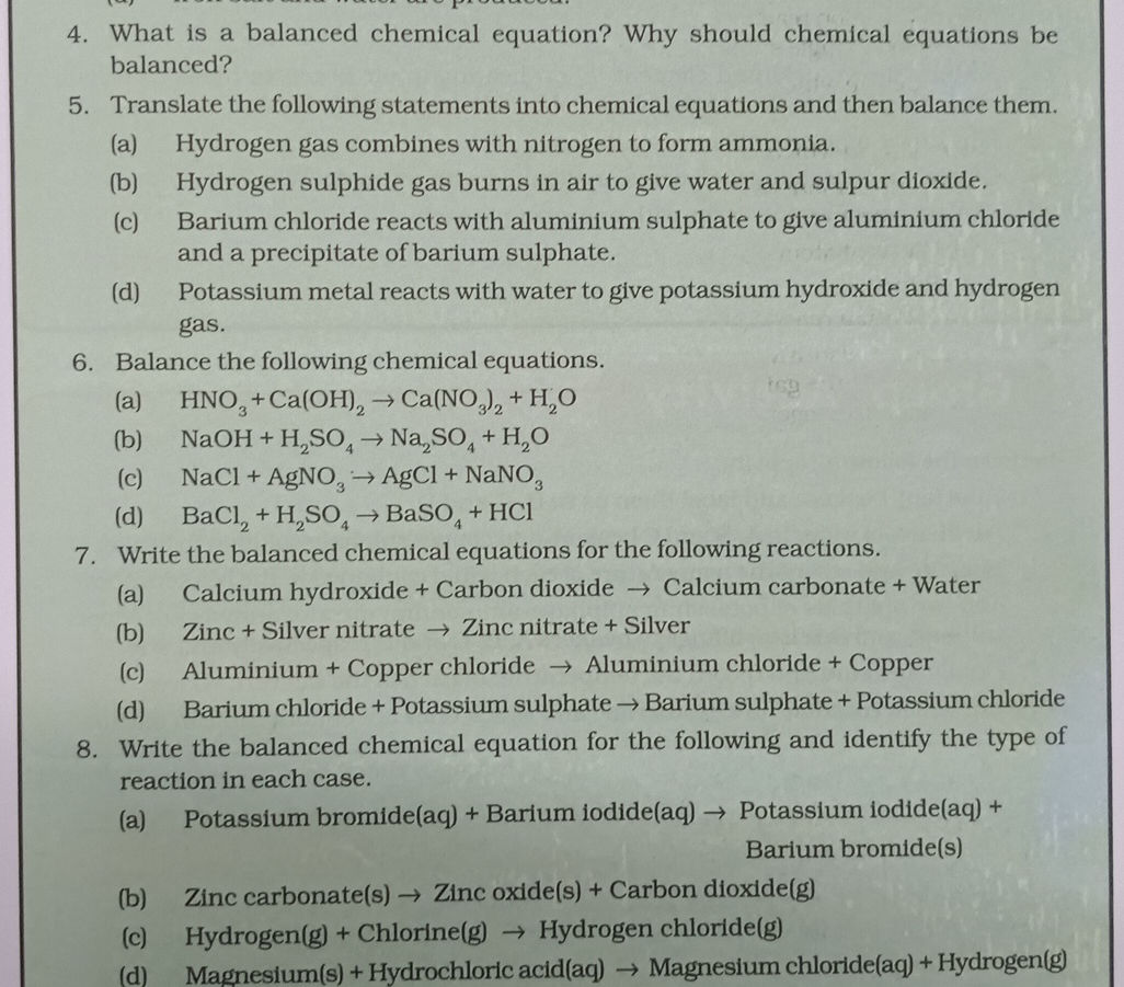 4. What is a balanced chemical equation? Why | StudyX