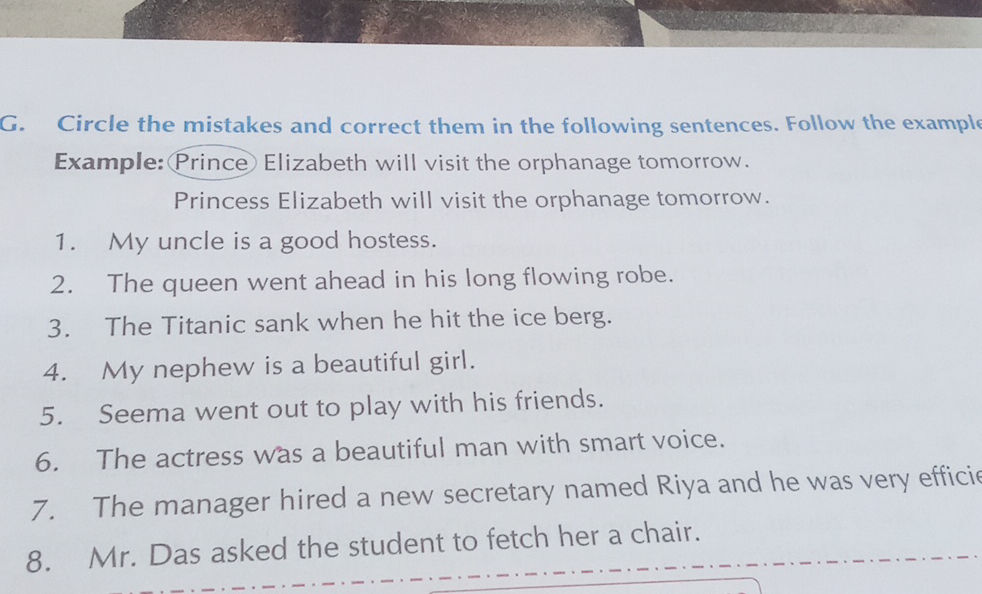 Circle the mistakes and correct them in the | StudyX