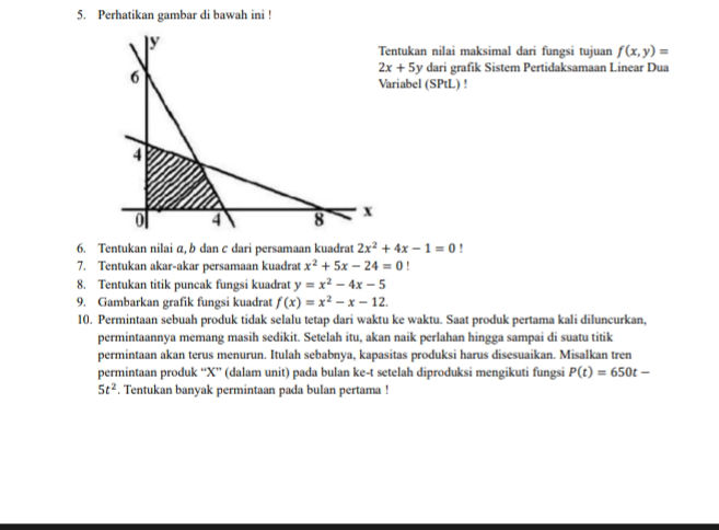 5. Perhatikan gambar di bawah ini! Tentukan | StudyX