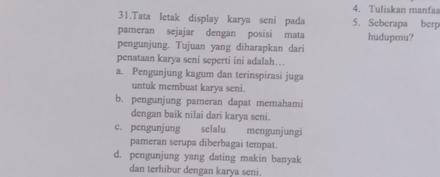 31. Tata letak display karya seni pada | StudyX