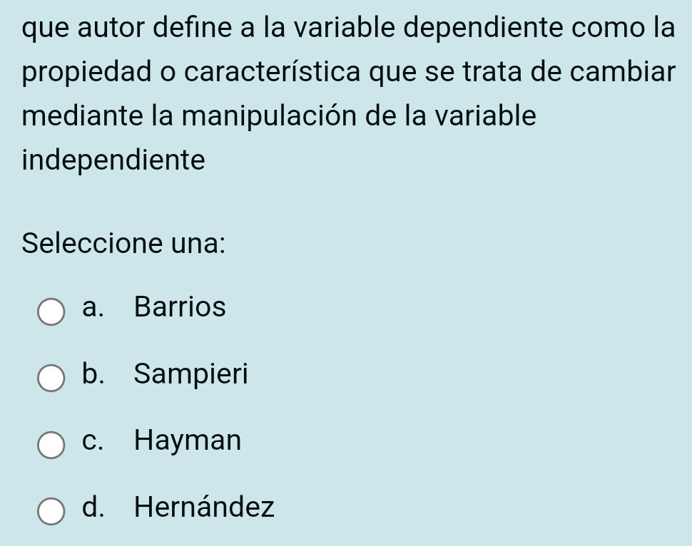 que autor define a la variable dependiente | StudyX