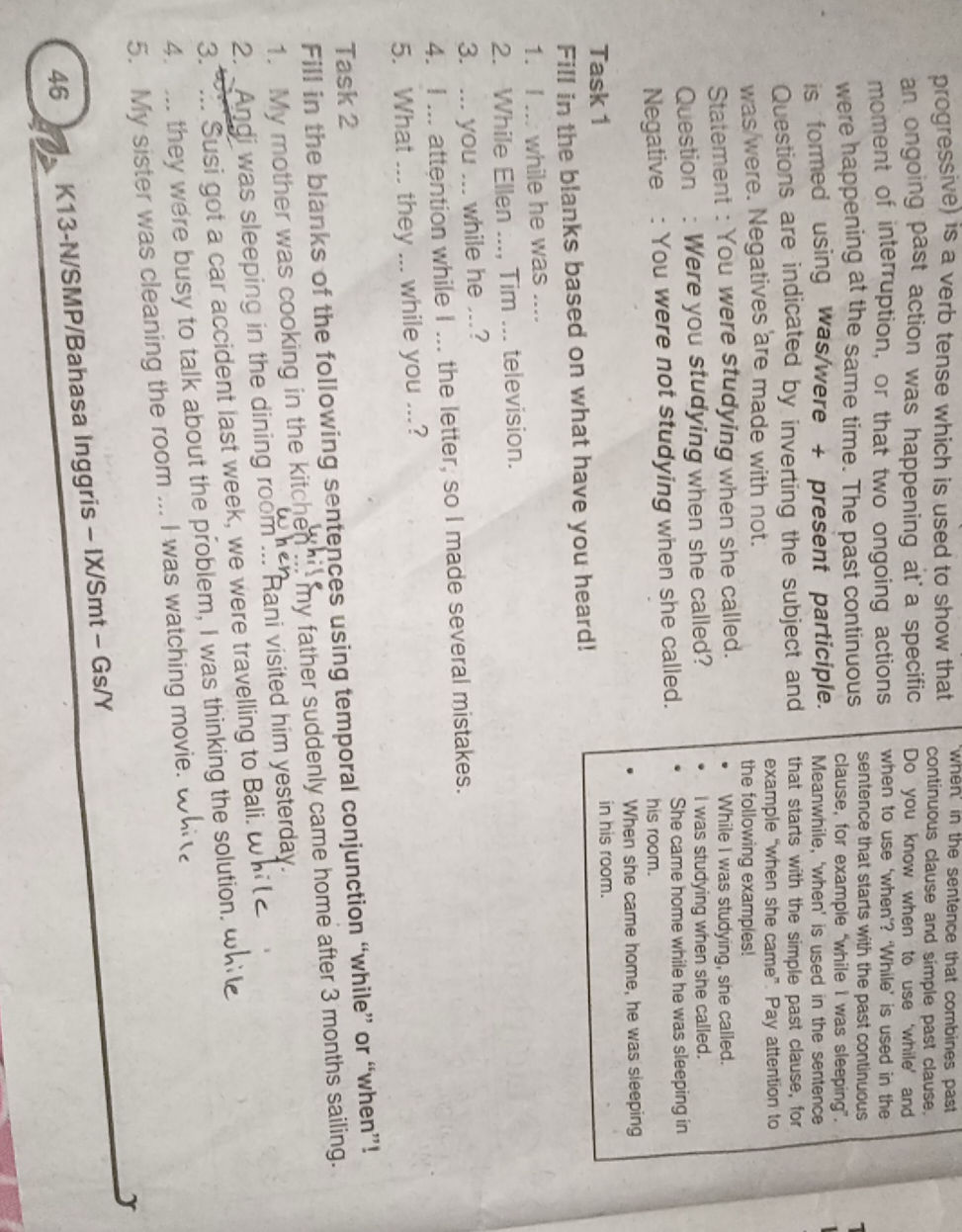 Task 1 Fill in the blanks based on what have | StudyX