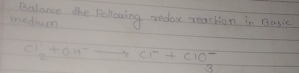 Balance the following redox reaction in | StudyX