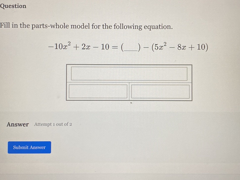 Fill in the parts-whole model for the | StudyX