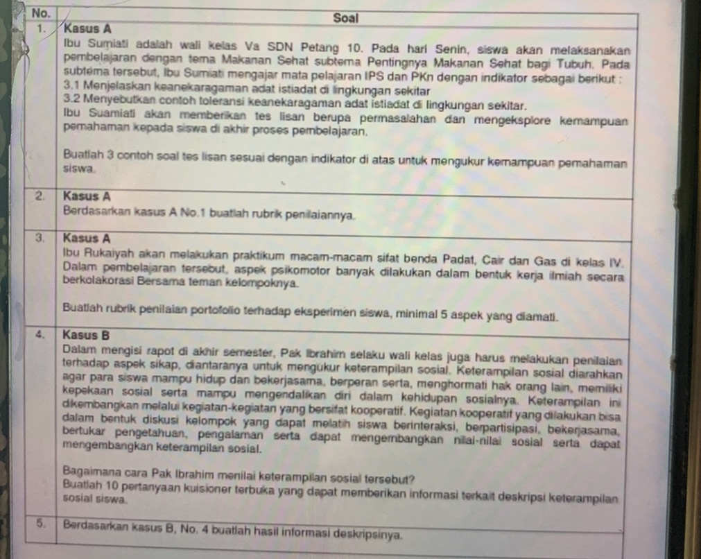 1. Kasus A Ibu Sumiati adalah wali kelas Va | StudyX