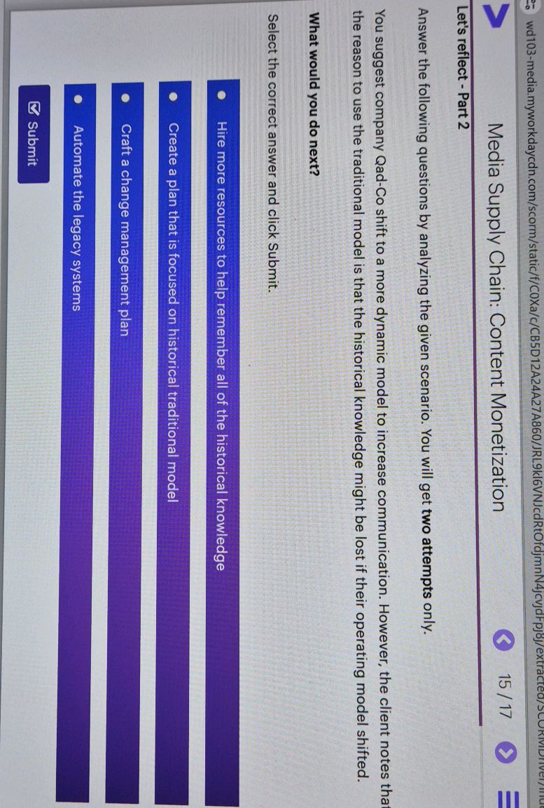 You suggest company Qad-Co shift to a more | StudyX