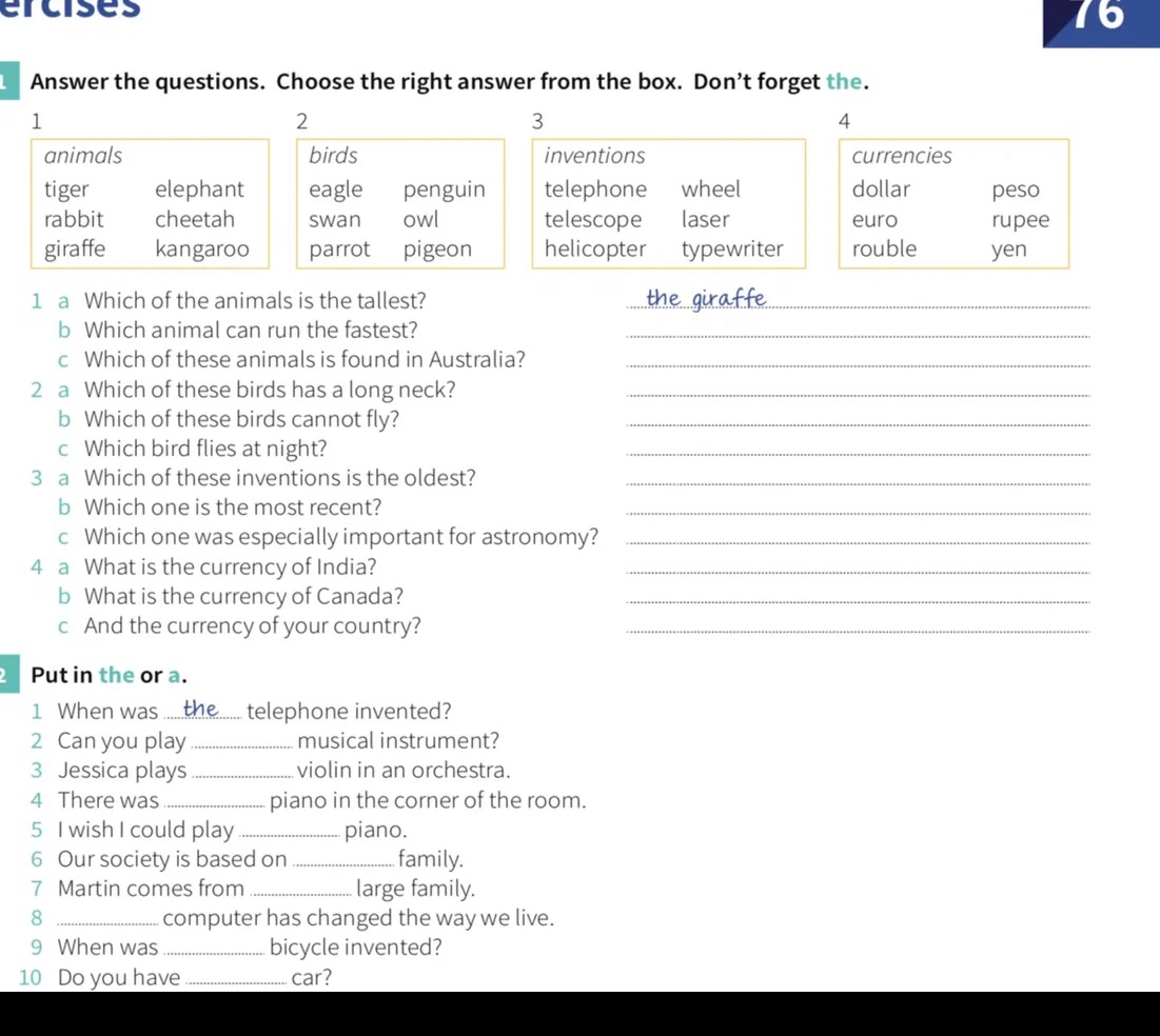1 Answer the questions. Choose the right | StudyX