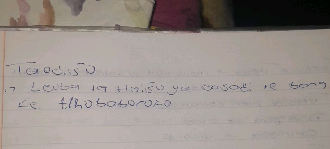 Tlodiso :7 Leuba la haiso ya basadi e bong | StudyX