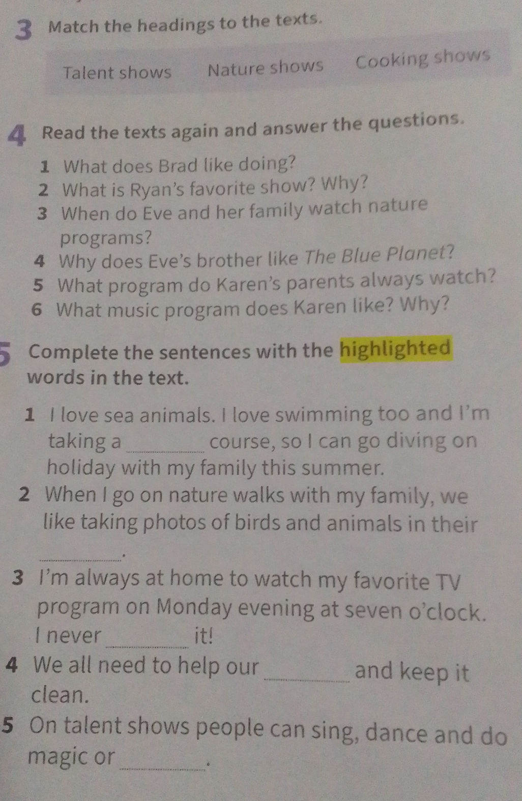 3 Match the headings to the texts. Talent | StudyX