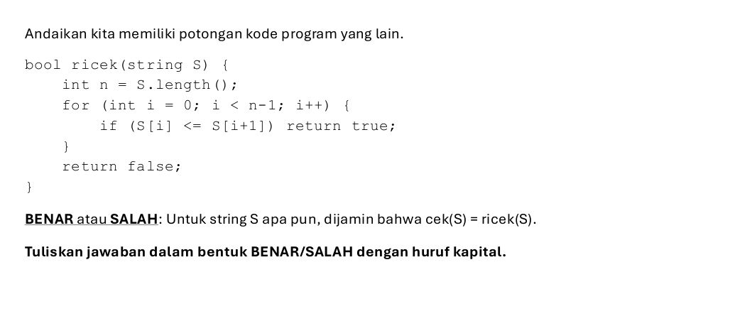 bool ricek(string S) { int n = | StudyX