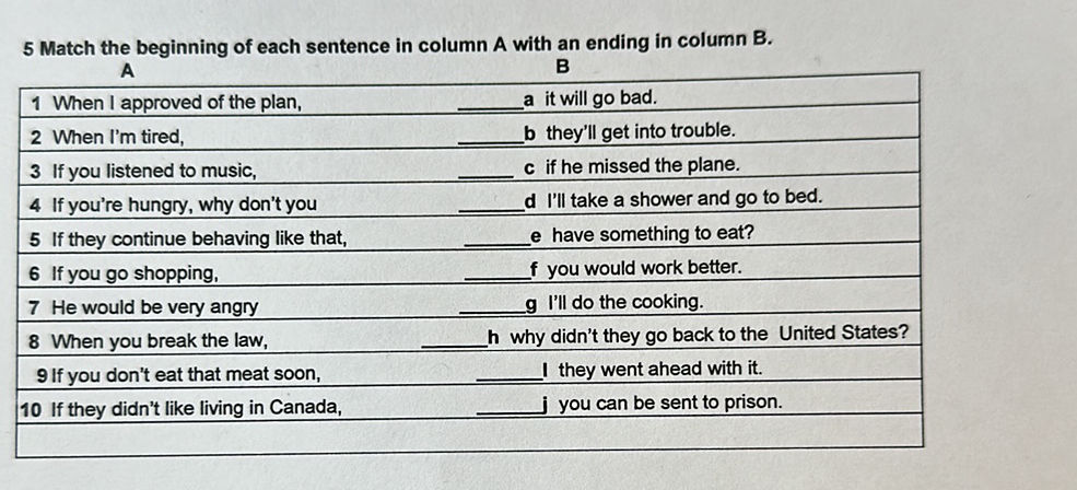 5 Match the beginning of each sentence in | StudyX