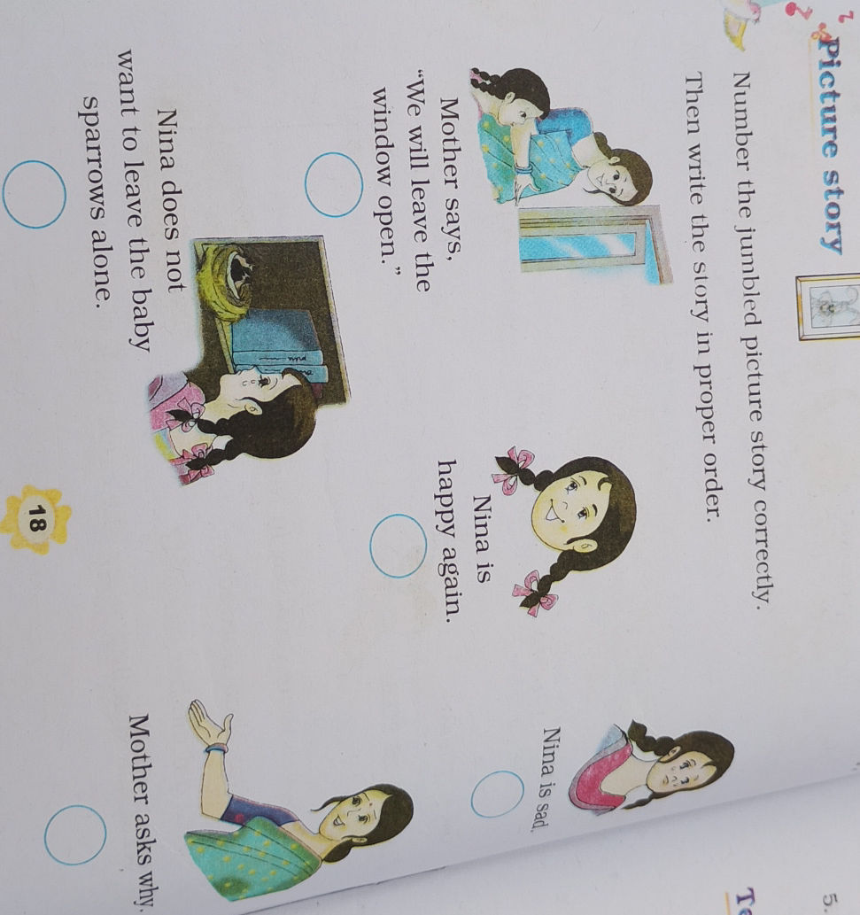 Number the jumbled picture story correctly. | StudyX