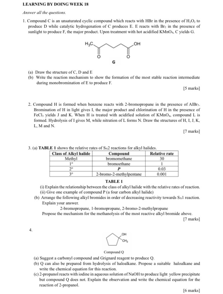 Answer all the questions. 1. Compound C is | StudyX