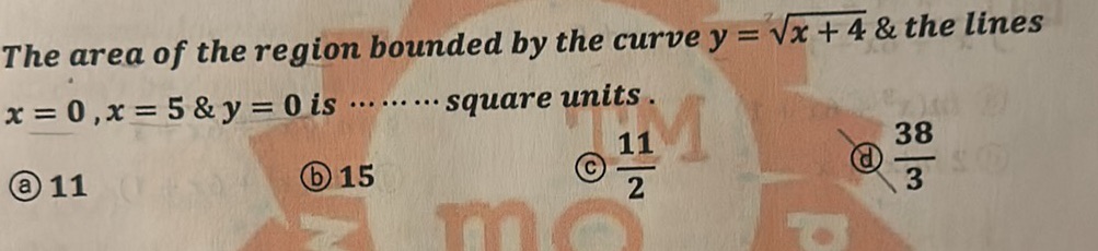The area of the region bounded by the curve | StudyX