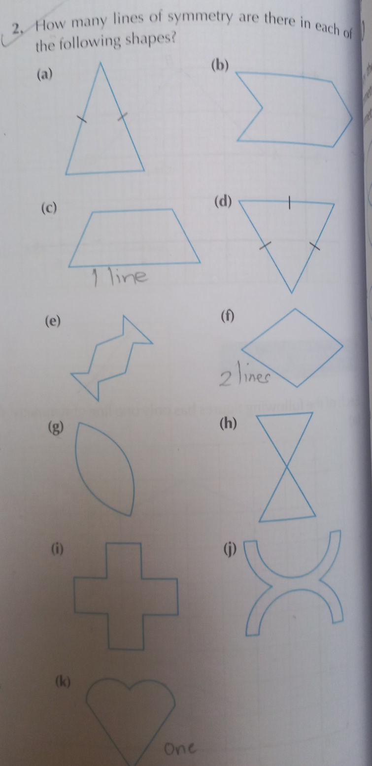 2. How many lines of symmetry are there in | StudyX
