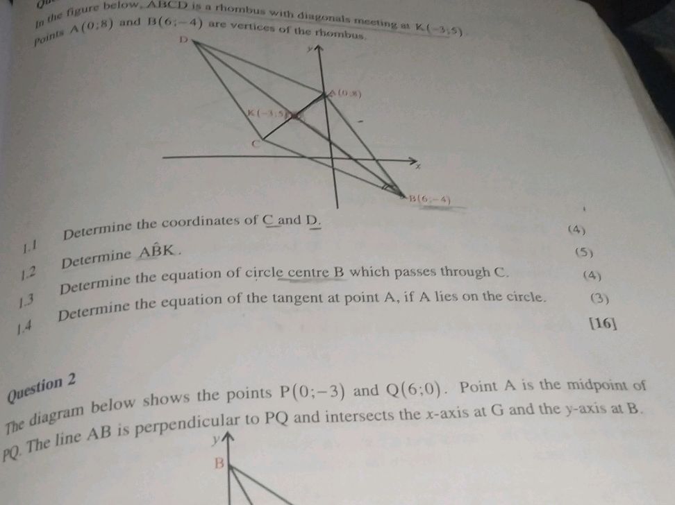 In the figure below, ABCD is a rhombus with | StudyX