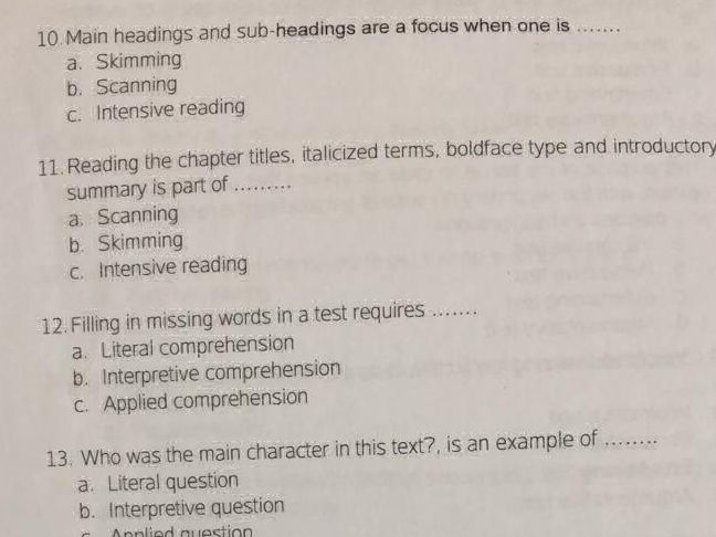 10. Main headings and sub-headings are a | StudyX