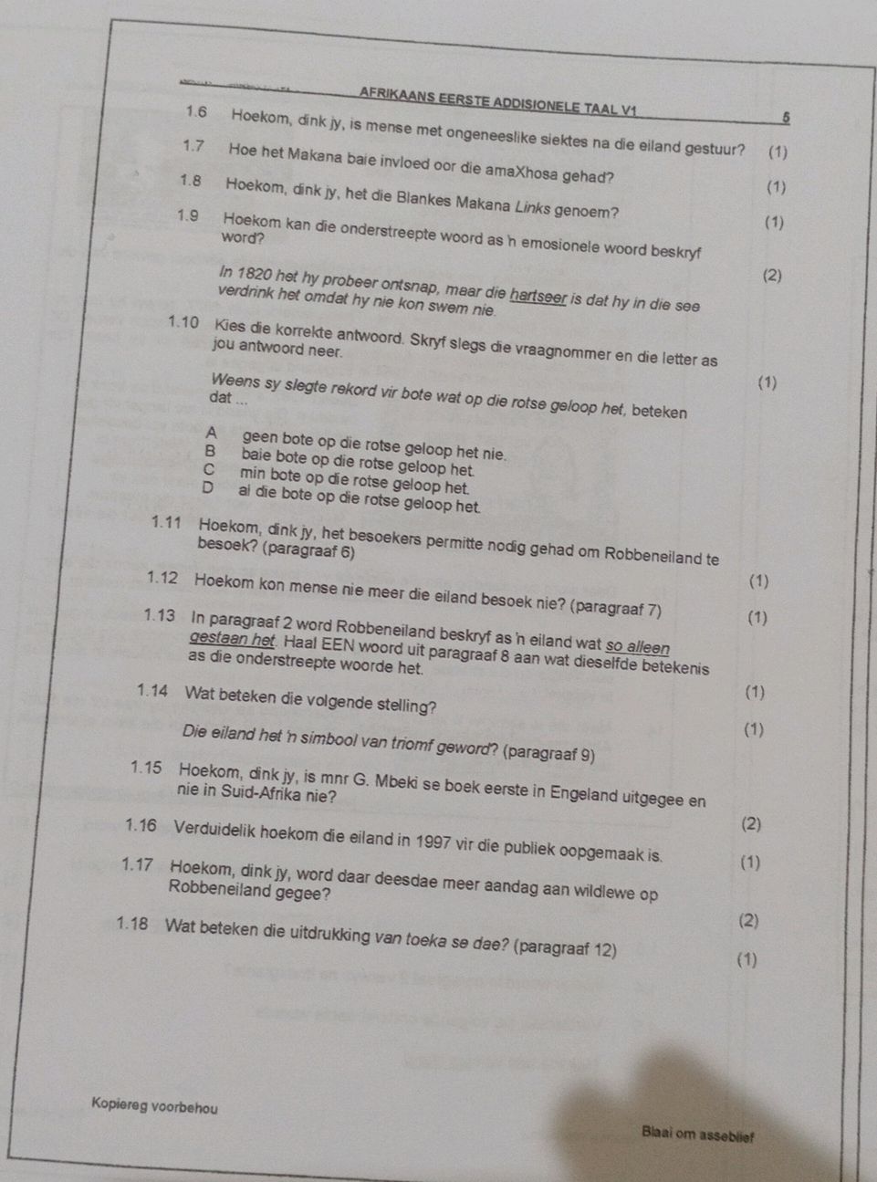 1.6 Hoekom, dink jy, is mense met | StudyX
