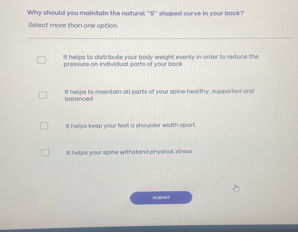 Why should you maintain the natural "S" | StudyX