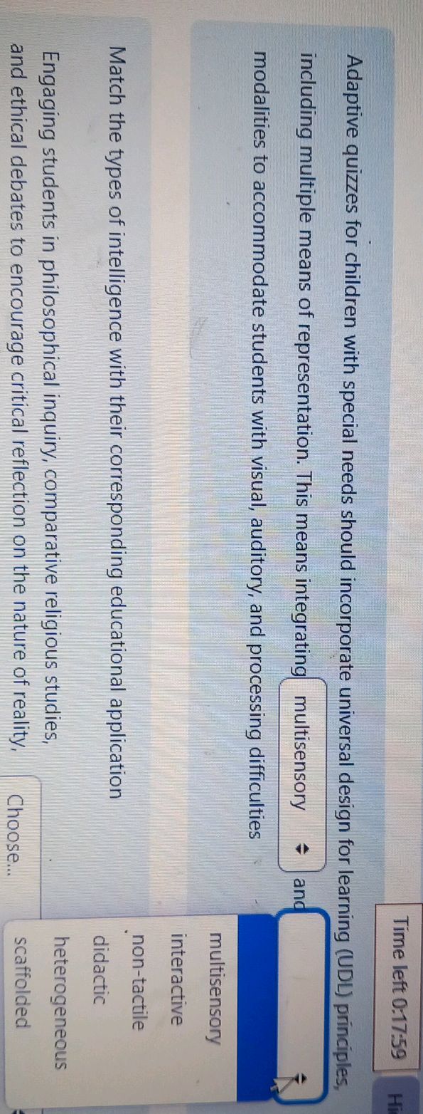 Match the types of intelligence with their | StudyX