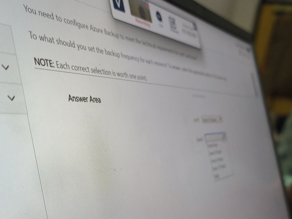 You need to configure Azure Backup to meet | StudyX