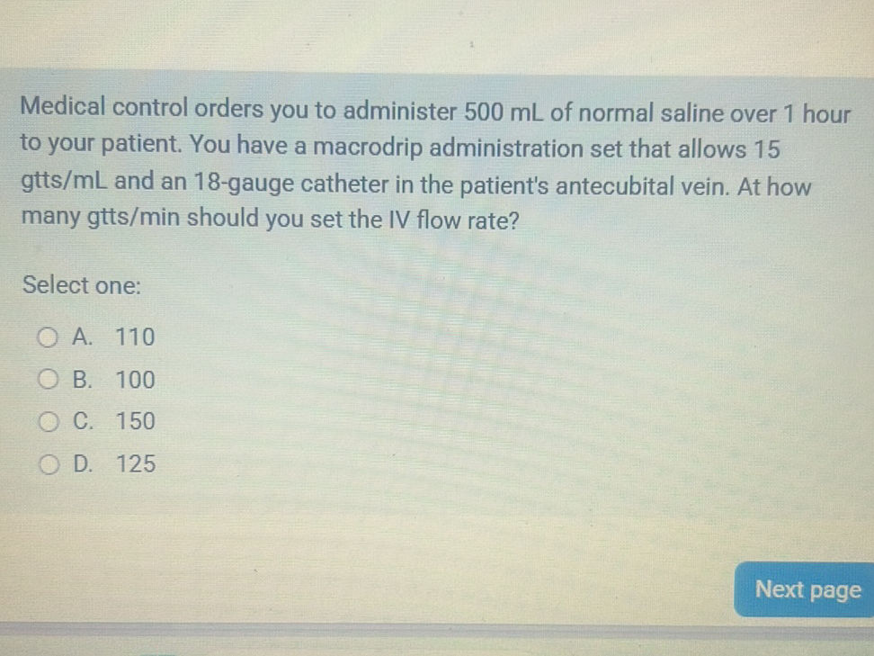 Medical control orders you to administer 500 | StudyX