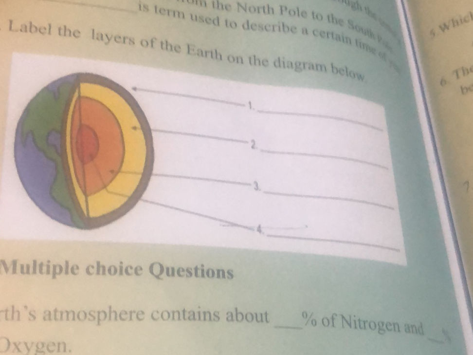 Label the layers of the Earth on the diagram | StudyX