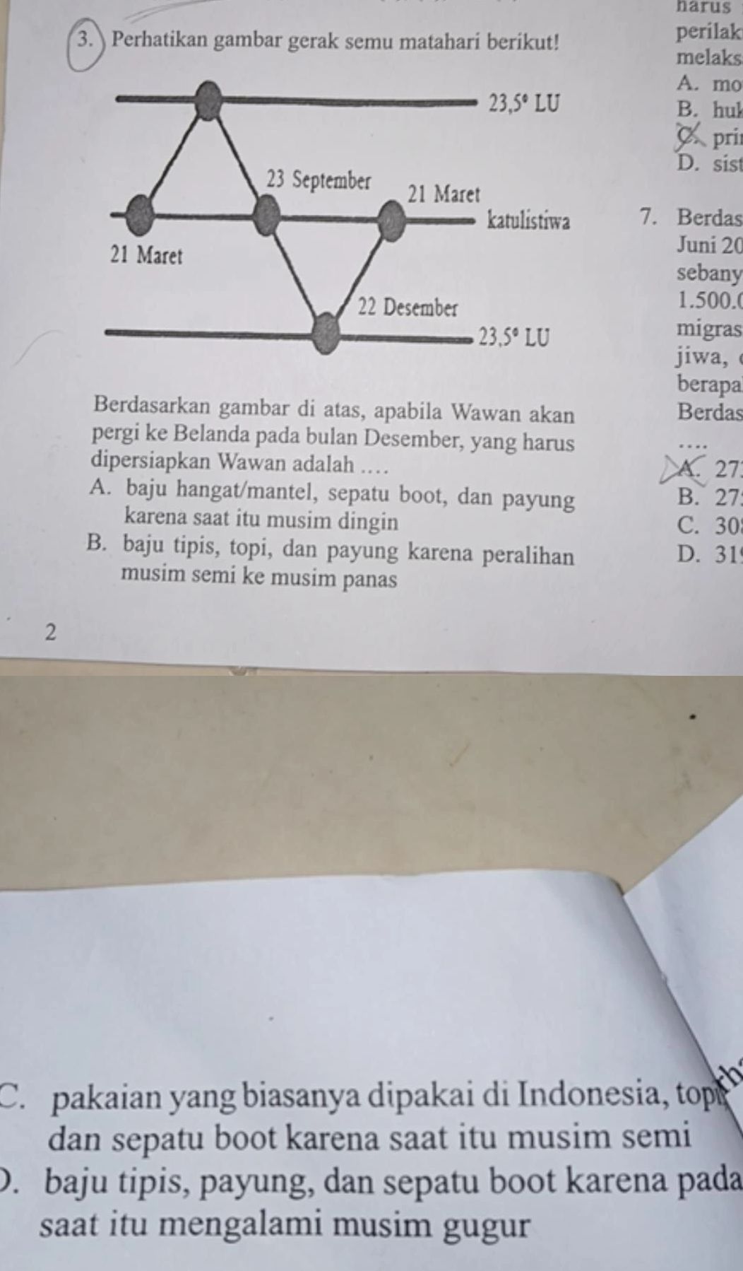 3. Perhatikan gambar gerak semu matahari | StudyX