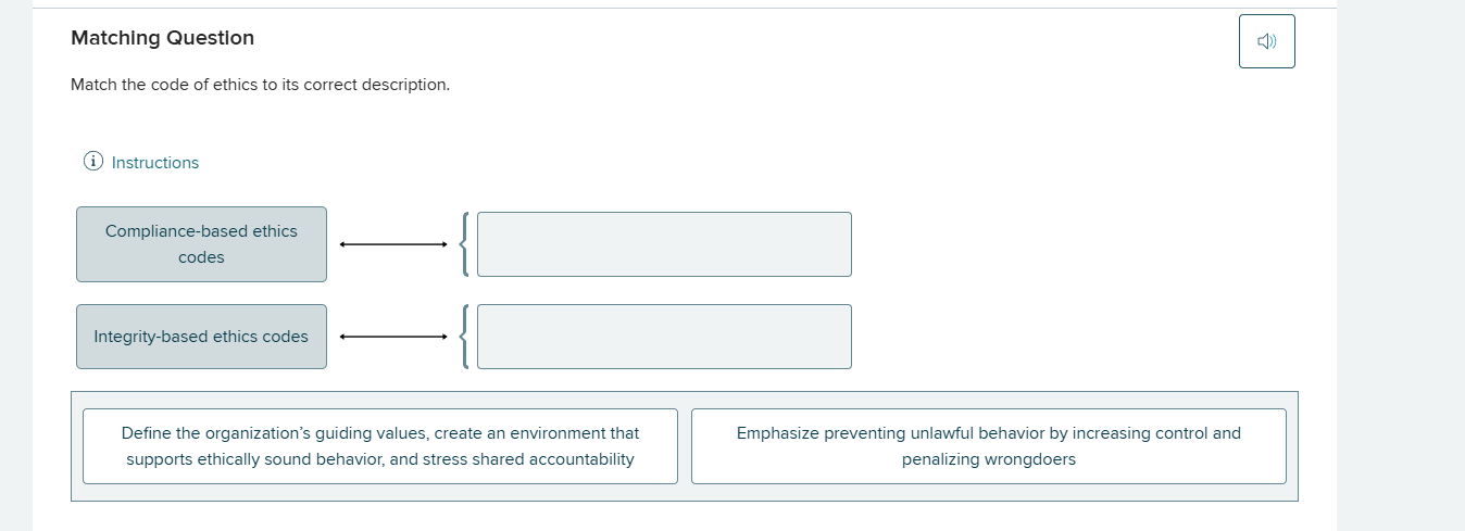 Matching Question Match the code of ethics | StudyX