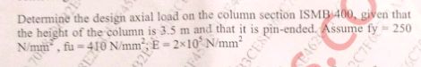 Determine the design axial load on the | StudyX